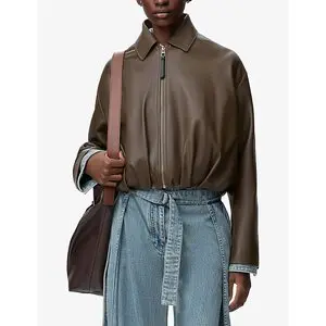 Loewe Draped Pointed-collar Leather Jacket