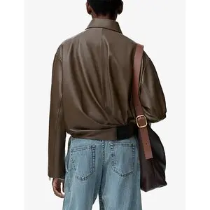 Loewe Draped Pointed-collar Leather Jacket