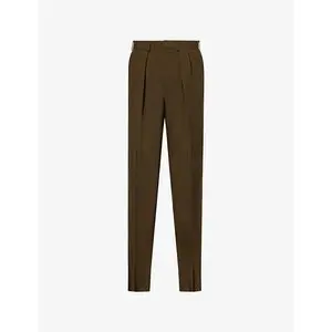 TOM FORD Pleated Wide-leg Wool-blend Trousers