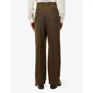 TOM FORD Pleated Wide-leg Wool-blend Trousers