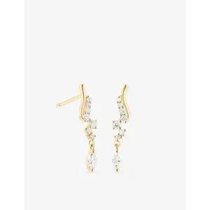 ASTRID & MIYU Wave Cluster Stud Earrings - 14ct Solid Gold