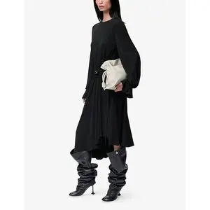 Loewe Draped Asymmetric Woven Midi Dress