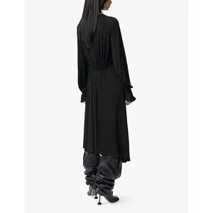 Loewe Draped Asymmetric Woven Midi Dress