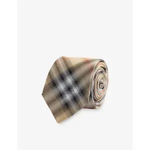 Burberry Manston Check-print Silk Tie - Sand Ip Check