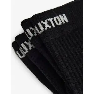DUKE + DEXTER Brand-print Cotton-blend Socks