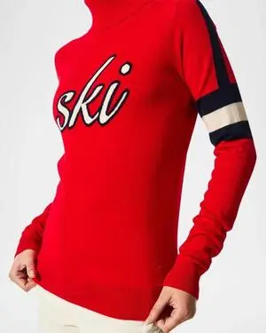 Perfect Moment Neve Merino Wool Turtleneck Sweater - Red