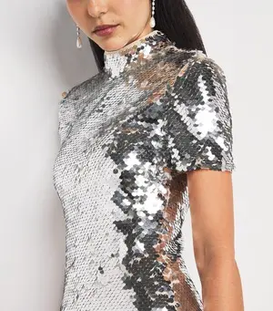 SELF-PORTRAIT Sequin-embellished Midi Dress