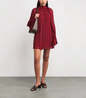 Staud Chiffon Mini Dress - Red