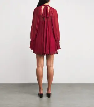 Staud Chiffon Mini Dress - Red