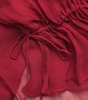 Staud Chiffon Mini Dress - Red