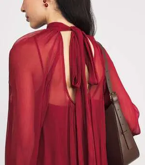 Staud Chiffon Mini Dress - Red