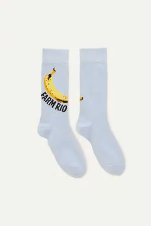 FARM RIO GIFTS FARM Rio Knit Socks Powder Banana