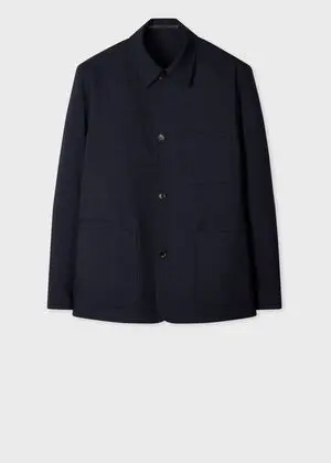 Paul Smith Check Merino Work Jacket - Blue