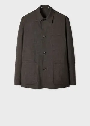 Paul Smith Checked Merino Wool Jacket - Grey