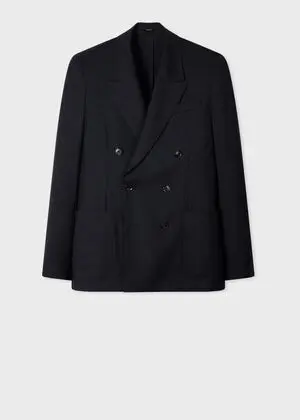 Paul Smith A Suit To Travel In Navy Double-breasted Wool Blazer