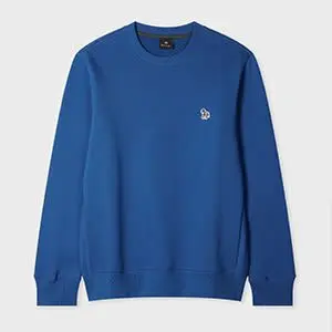 Paul Smith Organic Cotton Zebra Logo Sweatshirt - Blue