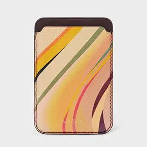 Paul Smith Swirl' Iphone Magsafe Leather Credit Card Case - Multicolour