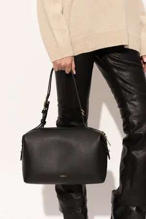 Furla Double Medium Shoulder Bag - Black