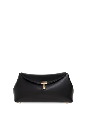 TOTEME T-lock Mini Leather Clutch - Black