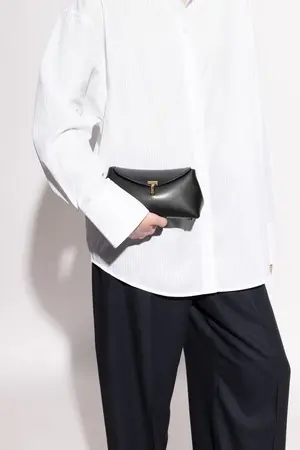 TOTEME T-lock Mini Leather Clutch - Black