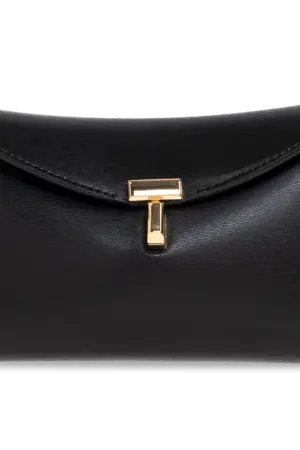 TOTEME T-lock Mini Leather Clutch - Black
