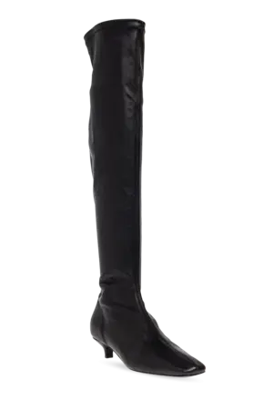 TOTEME Leather Heeled Over-the-knee Boots - Black