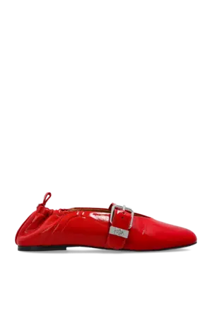 GANNI Eco Leather Ballerinas - Red