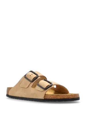 BIRKENSTOCK Arizona Wire Buckle Slides - Beige
