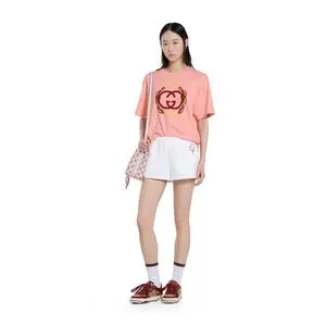 Gucci Cotton Jersey T-shirt With Interlocking G Print And Bridles Embroidery