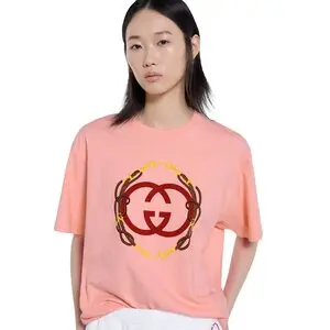 Gucci Cotton Jersey T-shirt With Interlocking G Print And Bridles Embroidery