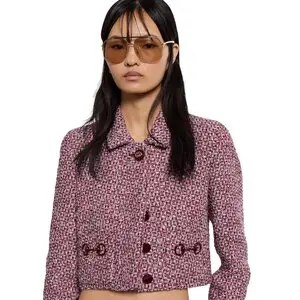 Gucci Tweed Jacket With Horsebit Detail