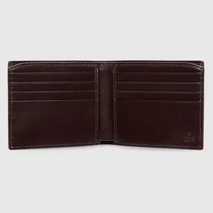 Gucci Bordeaux Interior Gg Bi-fold Wallet Gg Canvas