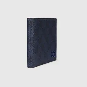 Gucci Bordeaux Interior Gg Bi-fold Wallet Gg Canvas - Black
