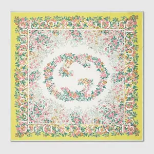 Gucci Printed Silk Twill Carré Silk - Green