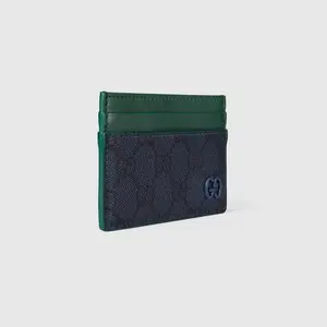 Gucci Green Gg Card Case Gg Canvas