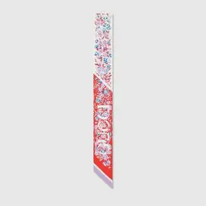 Gucci Printed Silk Twill Ribbon Silk
