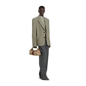 Gucci Vanity Medium Top Handle Bag Gg Canvas - Beige