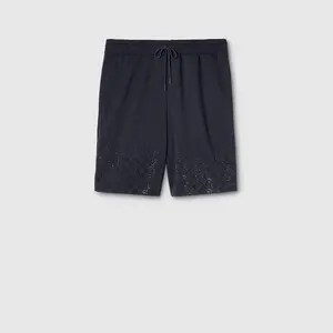 Gucci Technical Jersey Shorts With Gg Crystals