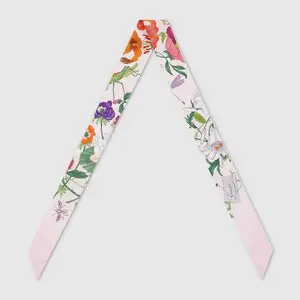 Gucci Printed Silk Twill Ribbon Silk - Pink