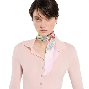 Gucci Printed Silk Twill Ribbon Silk - Pink