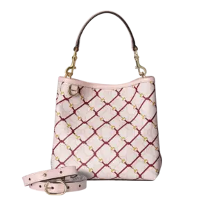 Gucci GG Emblem Small Bucket Bag Pink