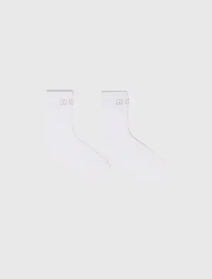 Maje Pointelle Cotton Socks - White