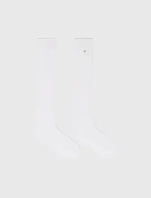 Maje Cotton Pointelle Knee-high Socks - White