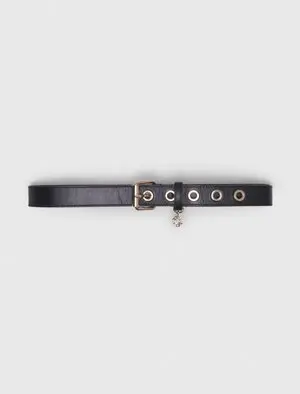 Maje Leather Belt With Miss Buckle - Black