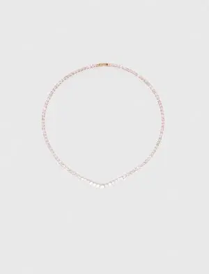 Maje Zirconium Cascade Diamanté Necklace - Gold