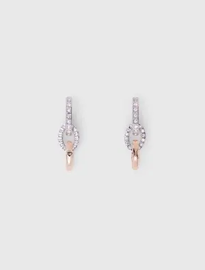 Maje Brass Link Earrings - Golden / Silver