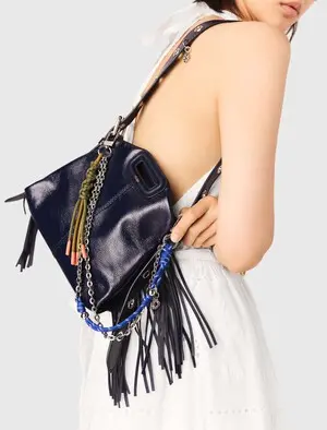 Maje Polyester Bag Charm With Chain And Cord