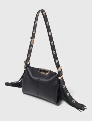 Maje Miss M Mini Bag With Gold Tone Hardware - Black