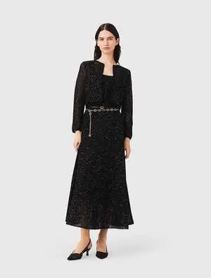 Maje Rhinestone Knit Cardigan - Black