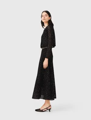 Maje Rhinestone Knit Cardigan - Black